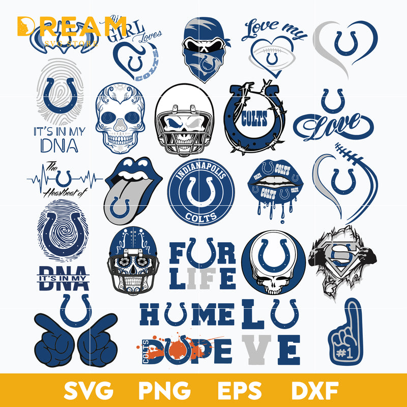 Indianapolis Colts Bundle svg, Colts svg, Sport svg, Nfl svg, png, dxf
