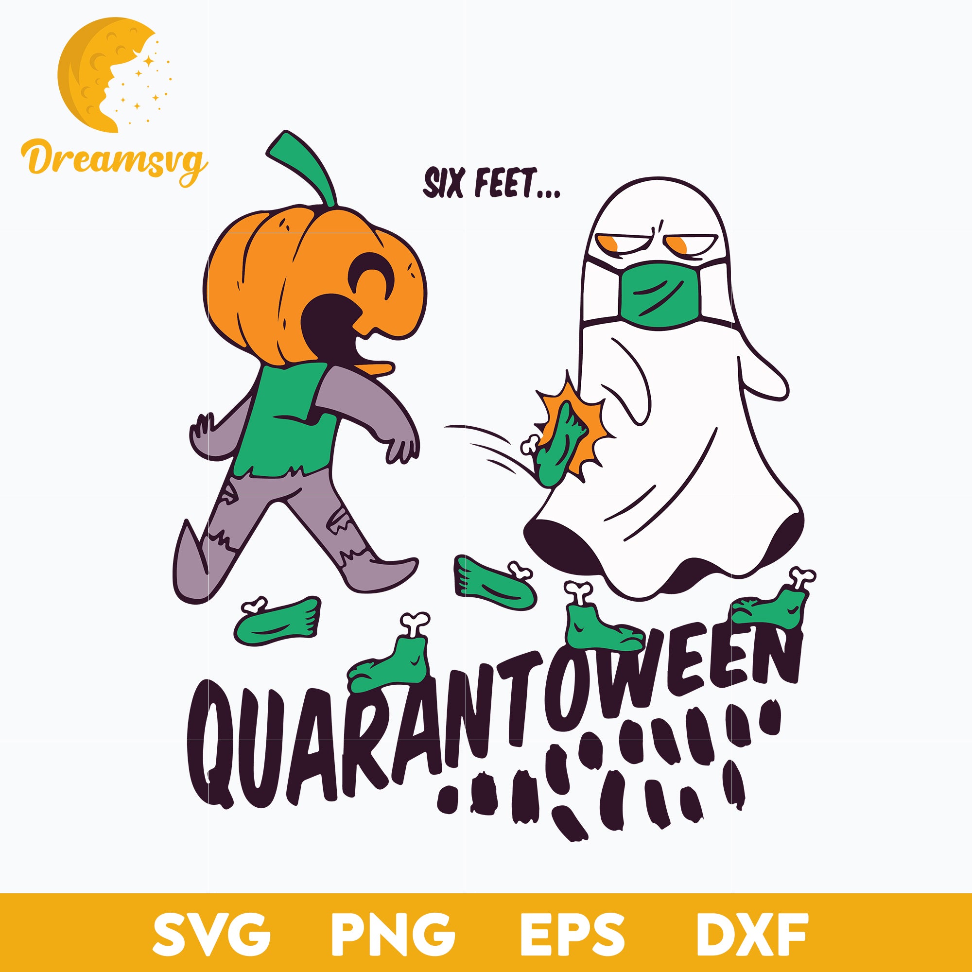 Quarantoween Quarantine Halloween Classic Ghost With Mask svg, Hallowe ...