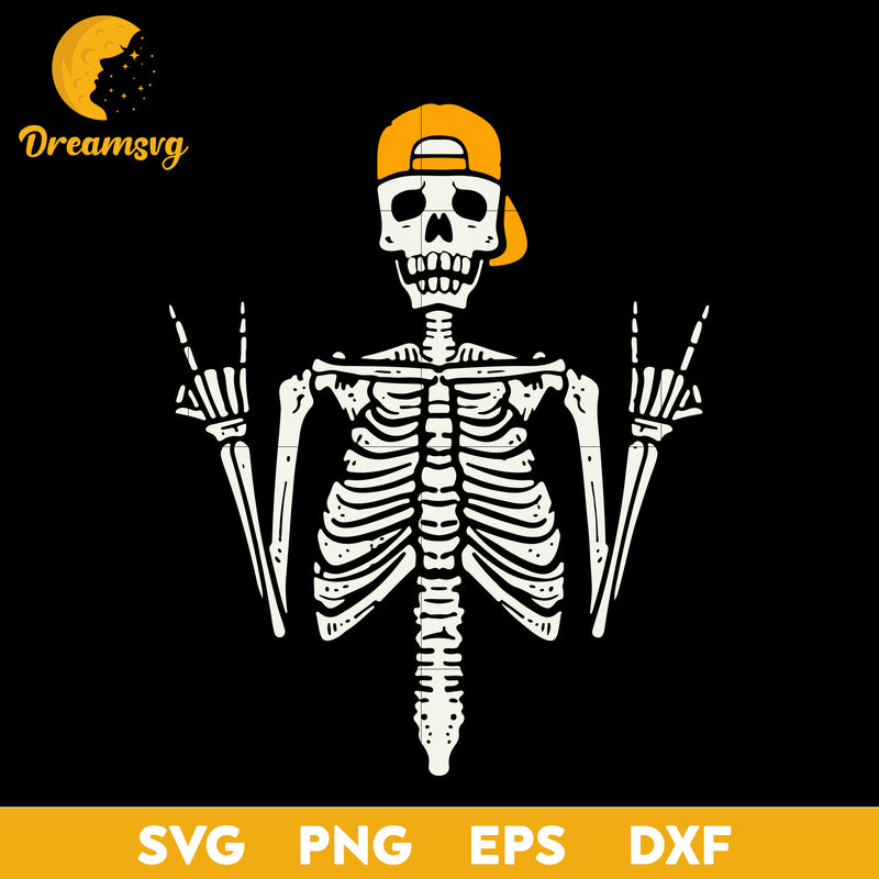Rocker Skater Skeleton Cap Cool Halloween svg, Halloween svg, png, dxf