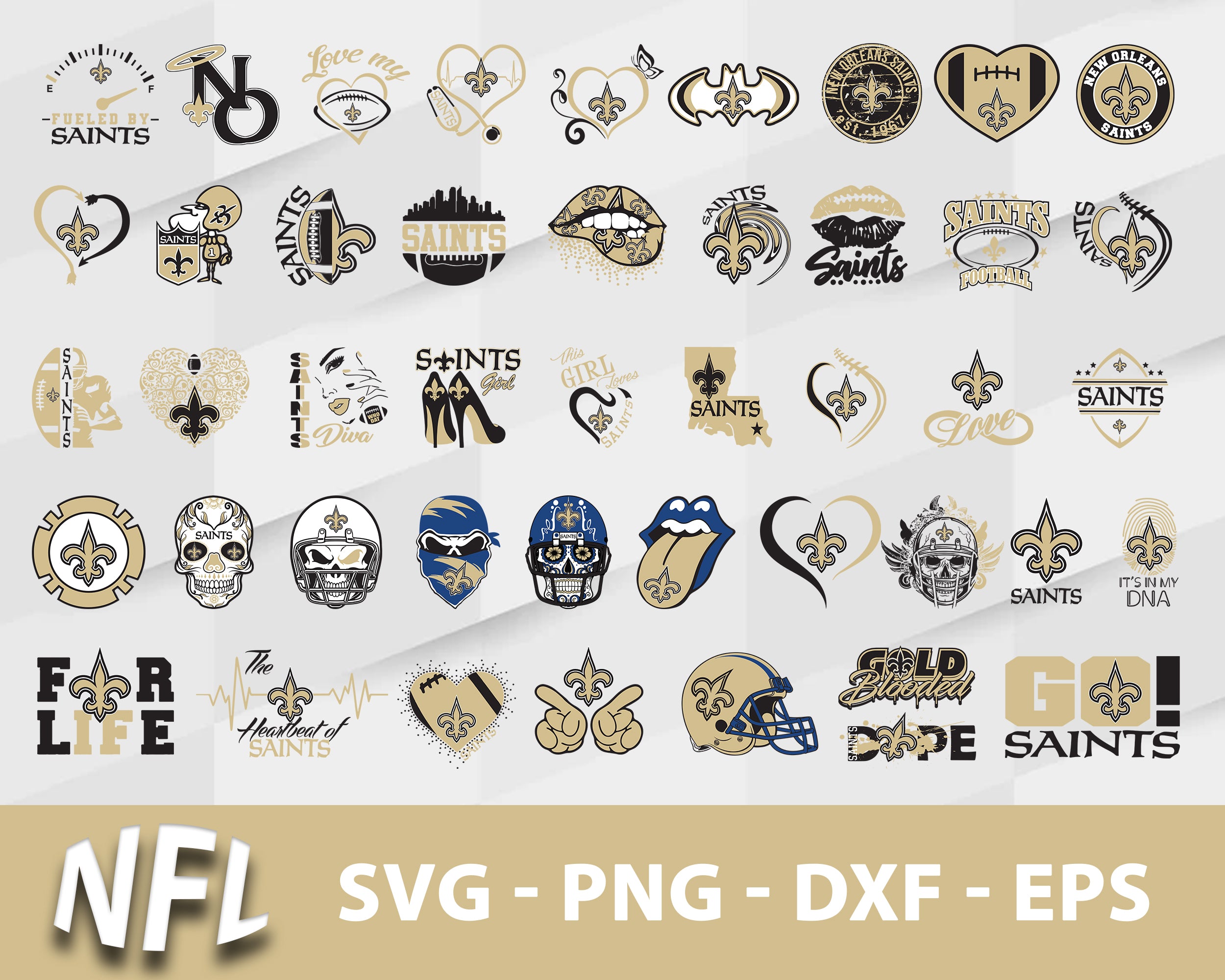 New Orleans Saints Svg Bundle, New Orleans Saints Svg, Sport Svg, Nfl ...