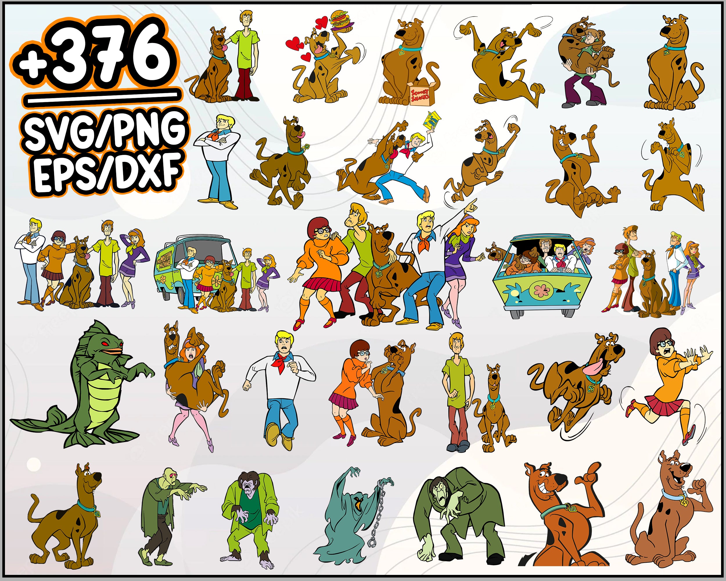 376+ Scooby Doo Svg Bundle, Shaggy SVG, Velma Svg, Shaggy Fred Daphne ...