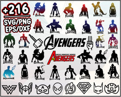 216+ Superhero SVG Bundle, Marvel SVG Mega Bundle, Iron Man Svg, Capta ...