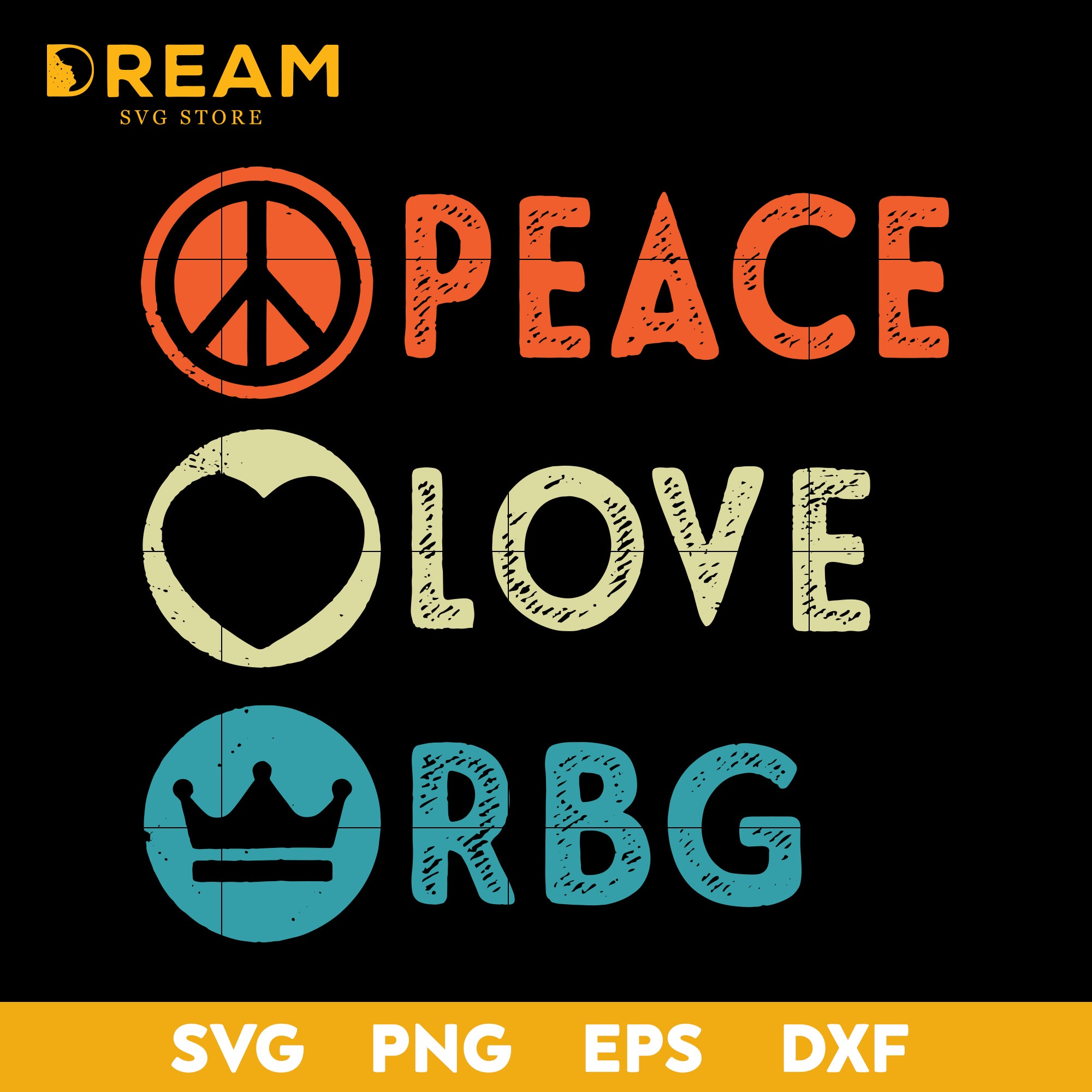 Peace love RBG svg, Ruth Bader Ginsburg Notorious RBG svg, Trending sv ...
