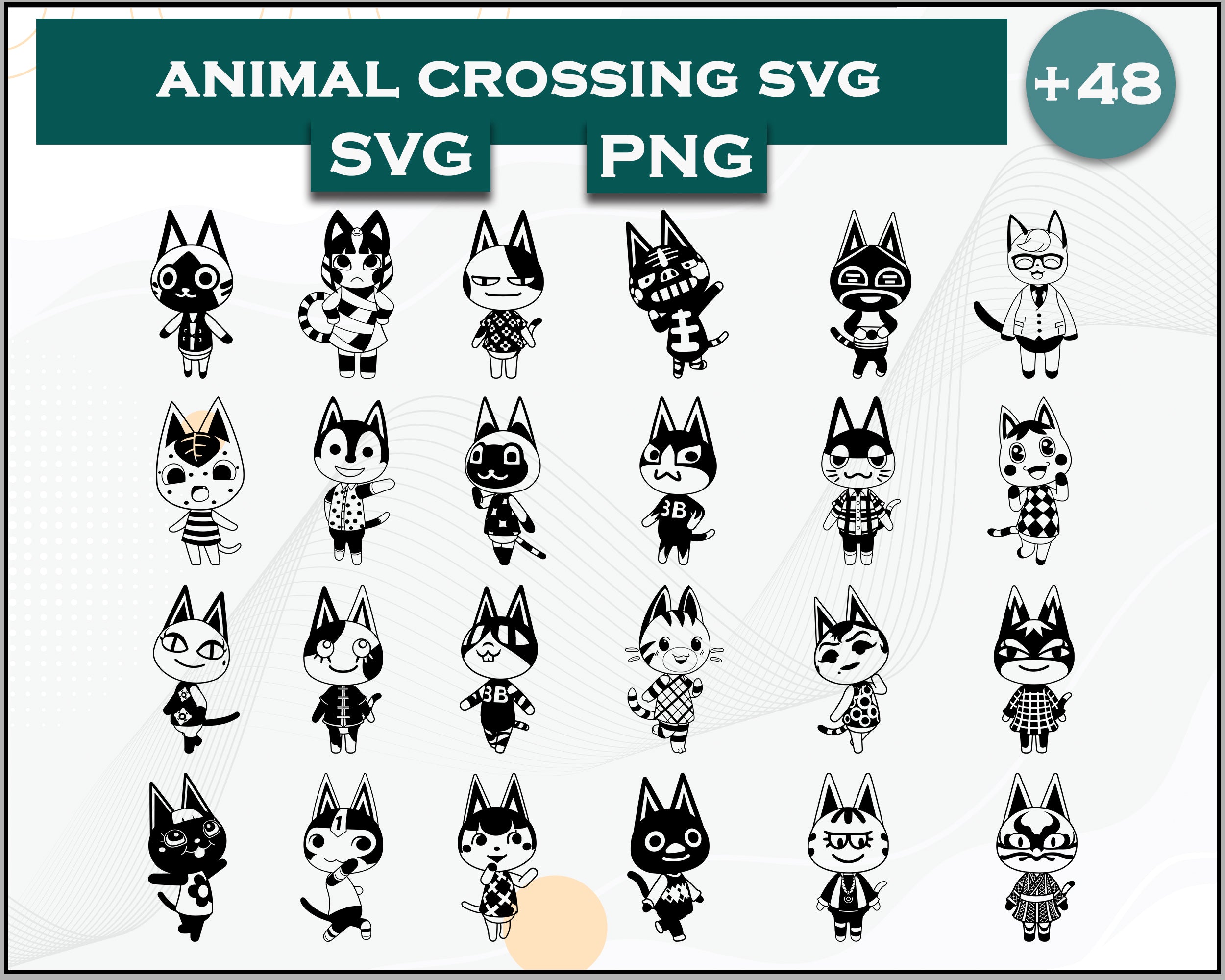 48+ Cat Svg Bundle, Animal Crossing Svg Bundle, Animal Crossing Svg, C ...