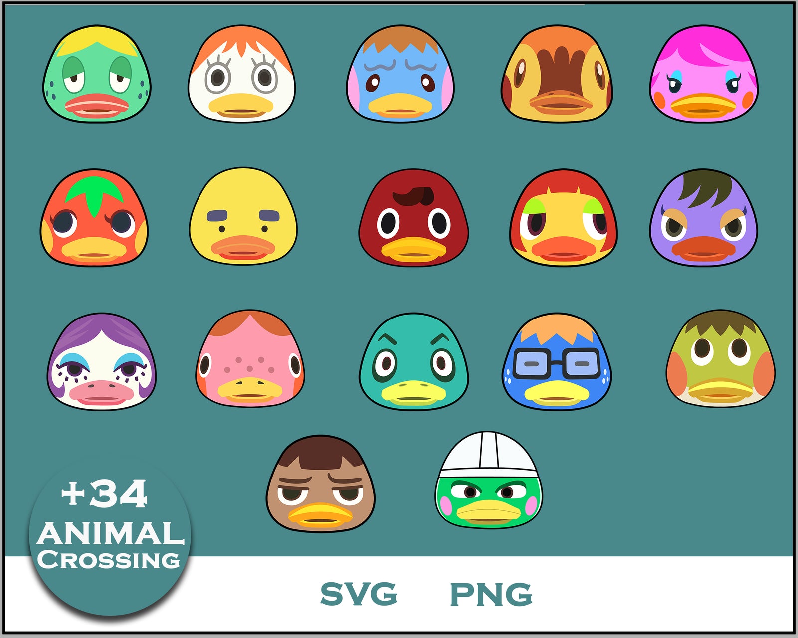 34+ Duck Svg Bundle, Animal Crossing Svg Bundle, Animal Crossing Svg,