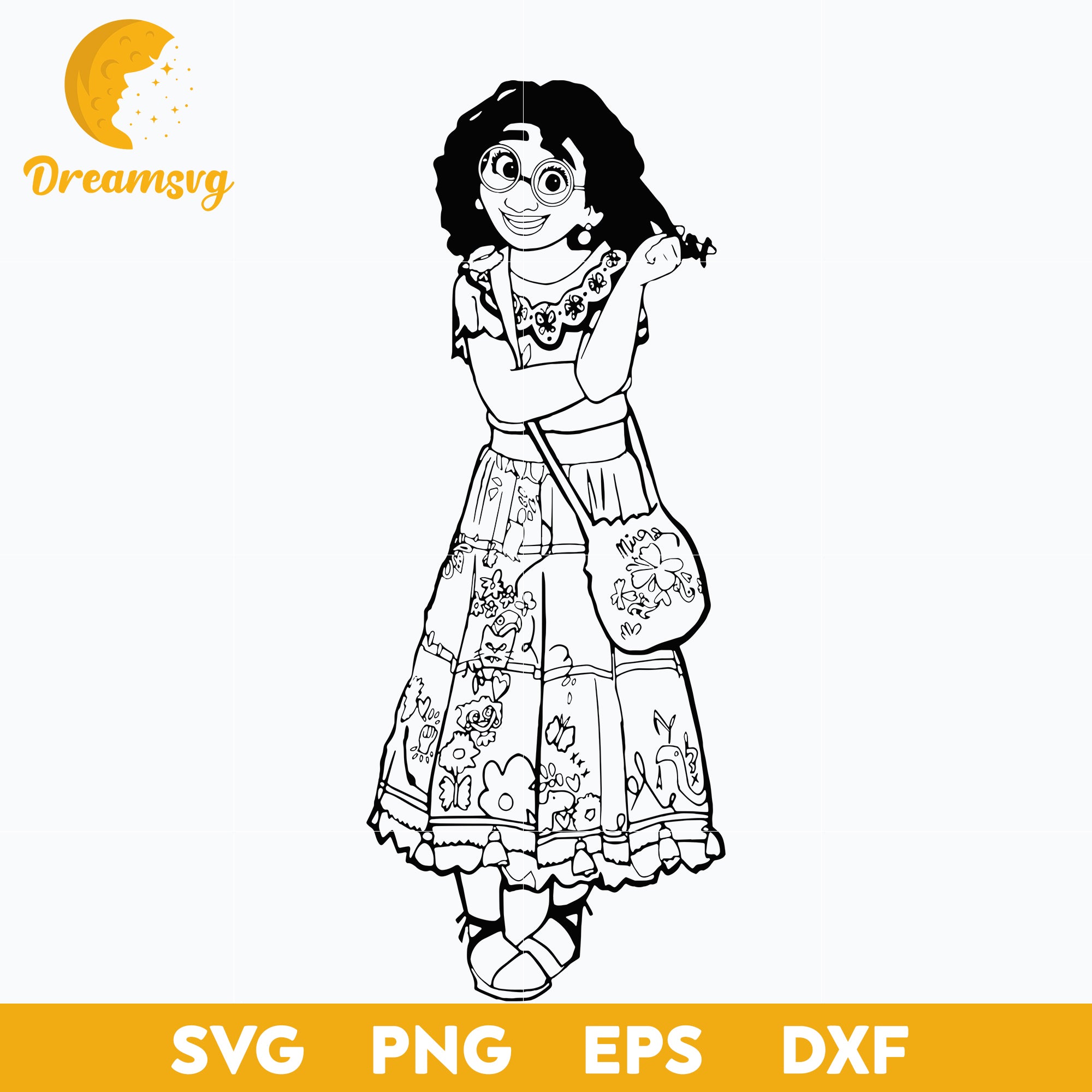 Mirabel Madrigal outline svg, Encanto svg, Bundle Encanto svg, Birthday ...