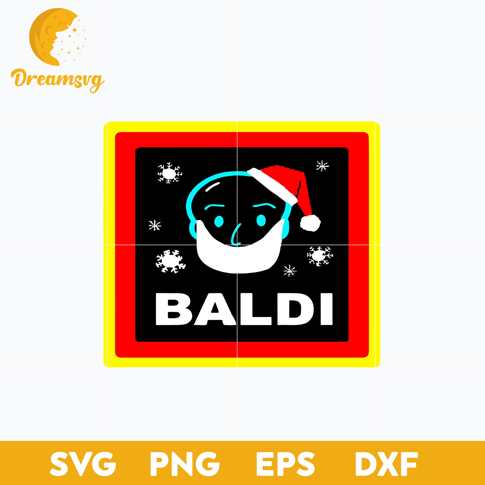 Baldi Santa Merry Christmas Snowflake SVG, Christmas SVG, PNG DXF EPS ...