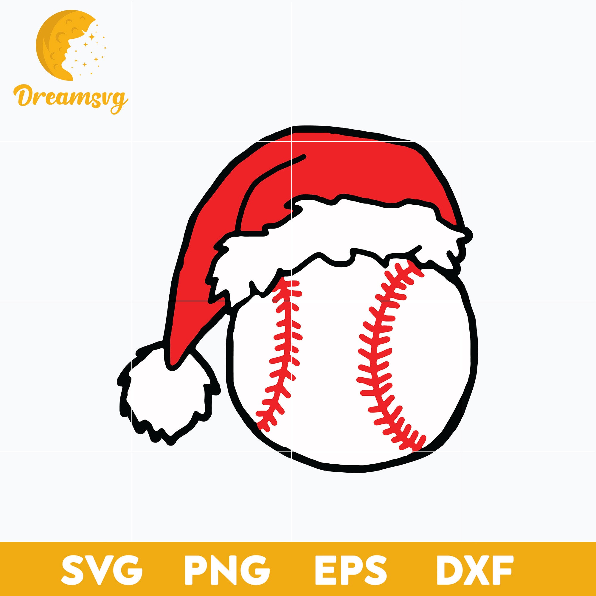 Christmas Baseball Santa Hat SVG, Christmas SVG, PNG DXF EPS Digital F ...