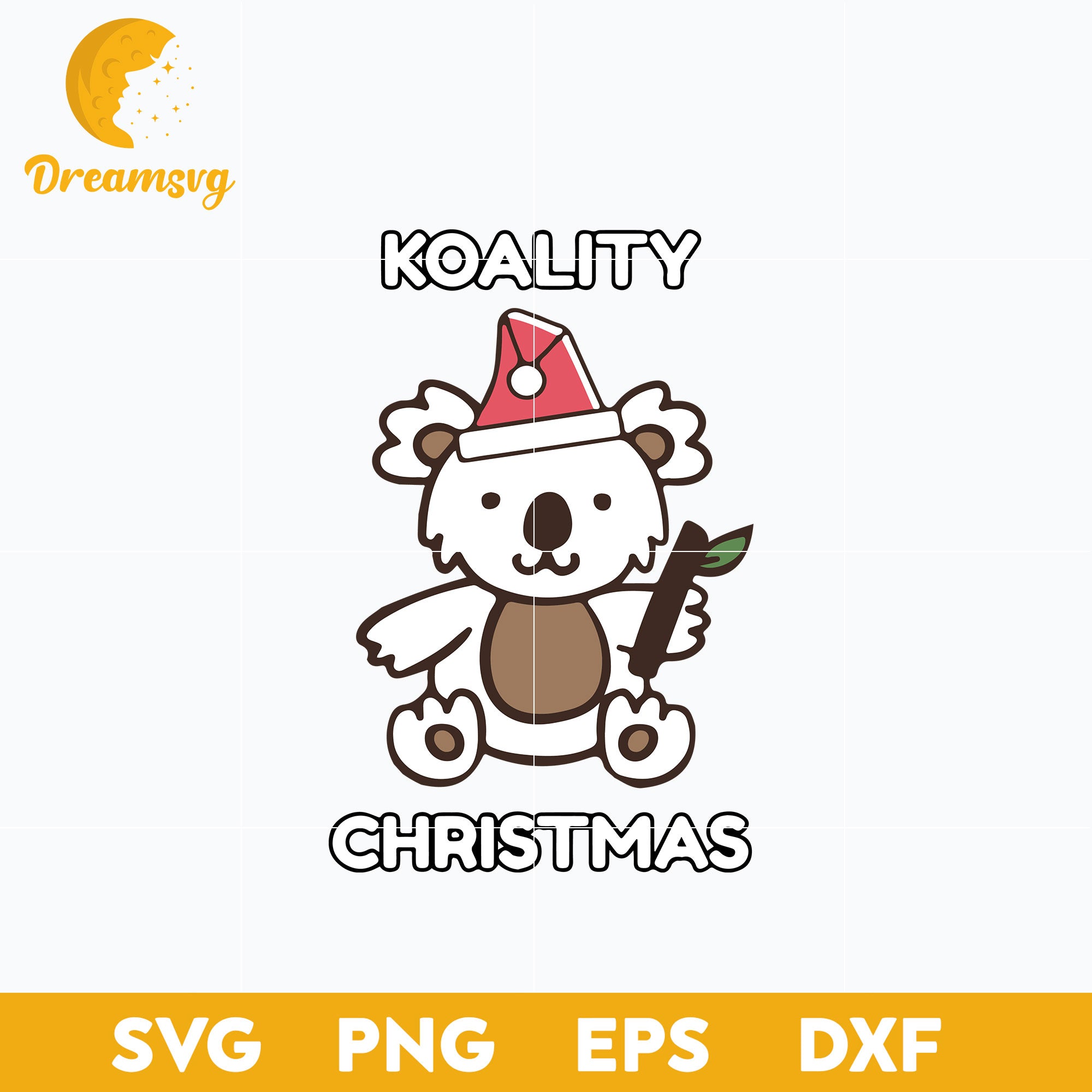 Cute Koality Christmas Koala SVG, Christmas SVG, PNG DXF EPS Digital F ...