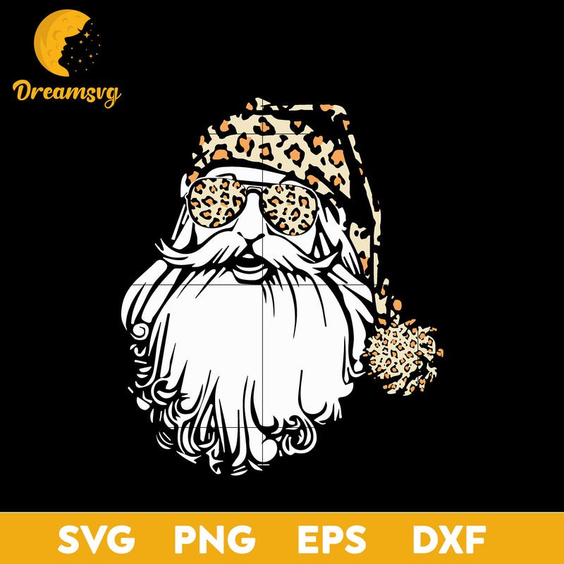 Leopard Santa Claus SVG, Christmas SVG, PNG DXF EPS Digital File.