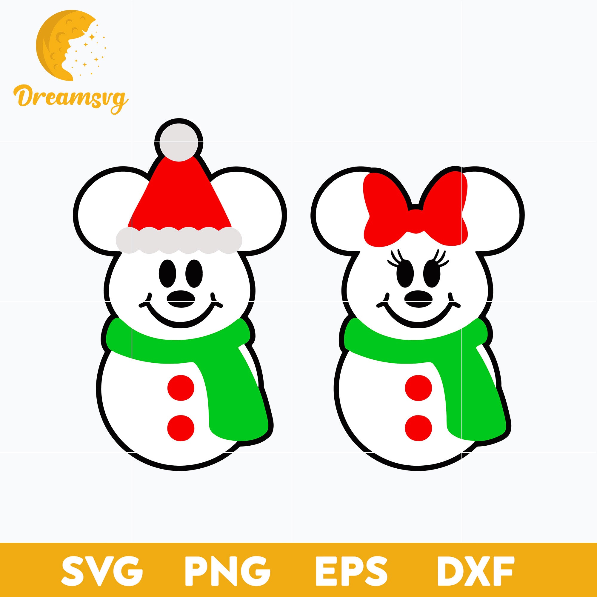 Mickey Mouse Snowman SVG, Christmas SVG, PNG DXF EPS Digital File ...