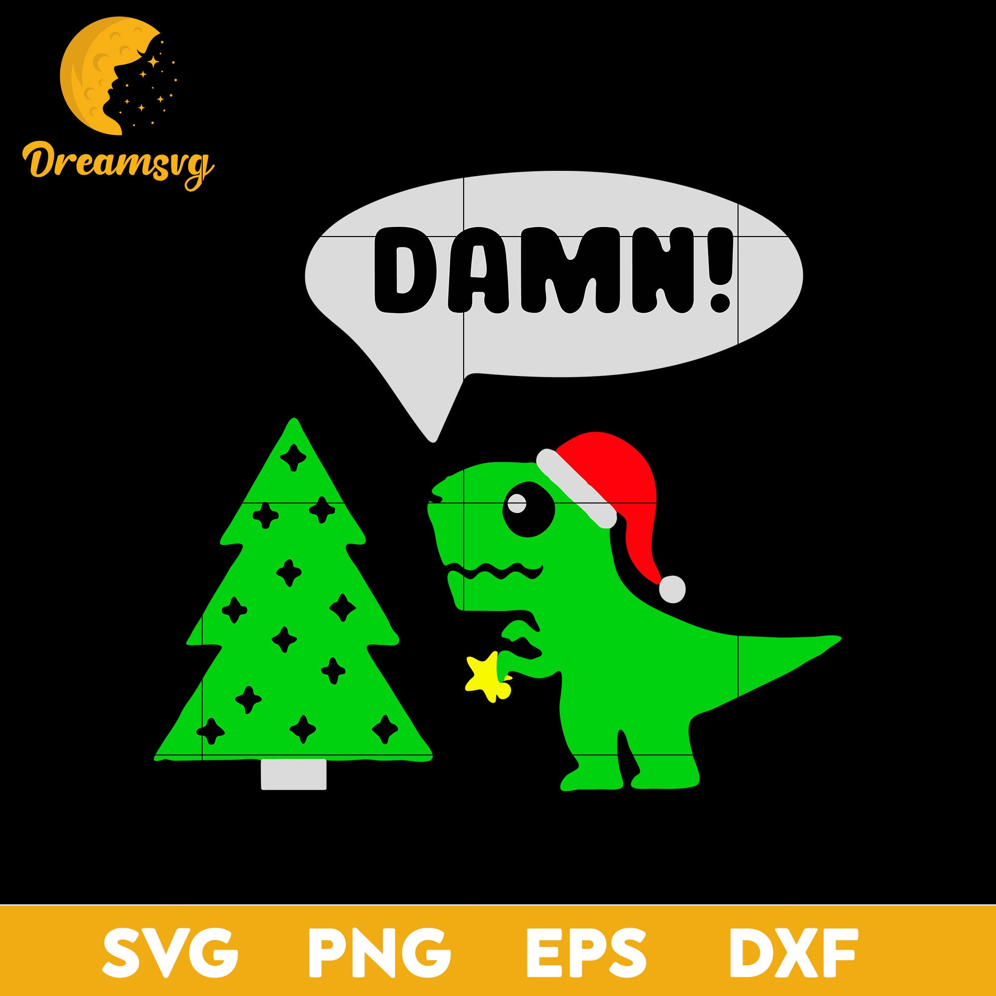 Rawr T Rex Hates Christmas SVG, Christmas SVG, PNG DXF EPS Digital Fil