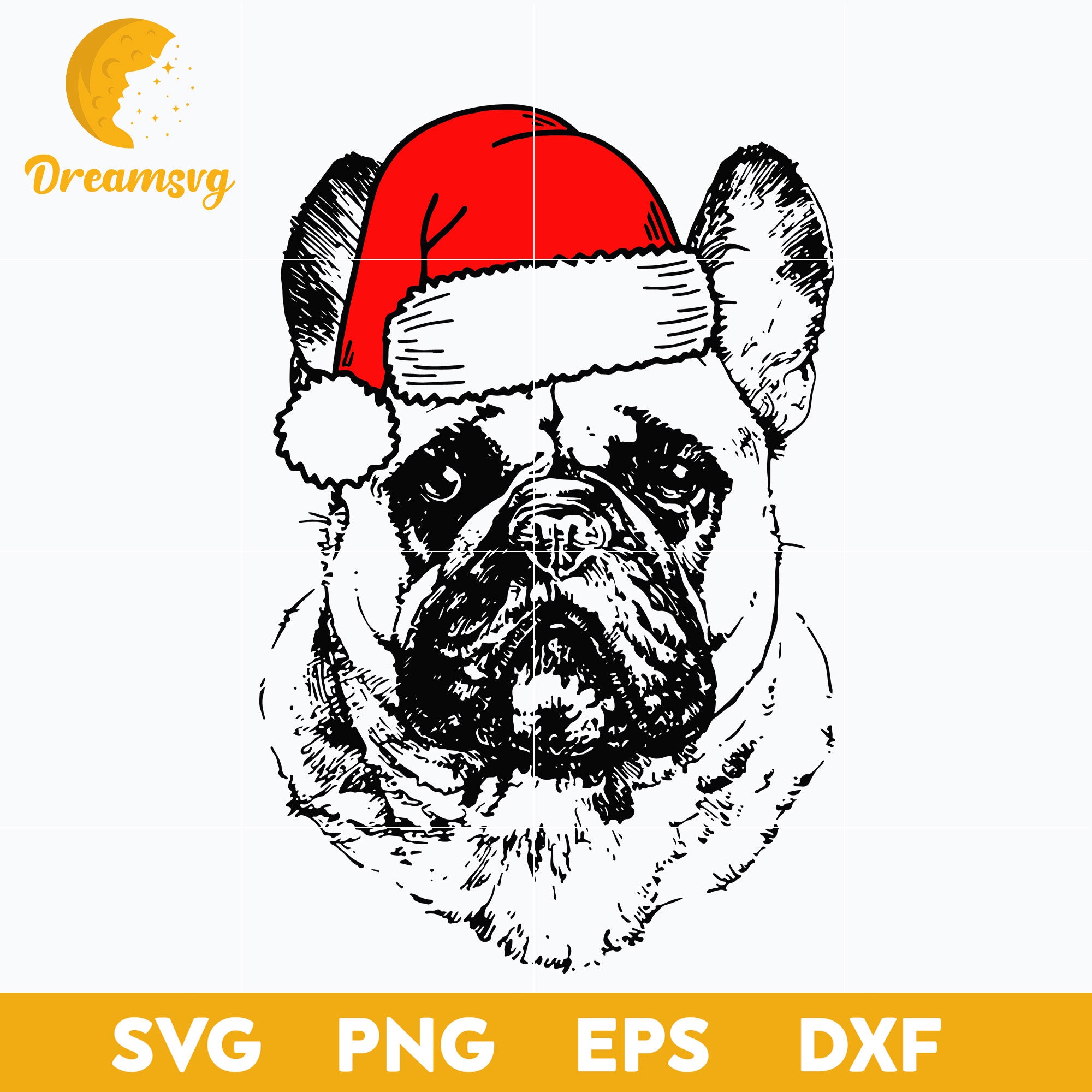 Santa Bulldog Christmas SVG, Christmas SVG, PNG DXF EPS Digital File ...