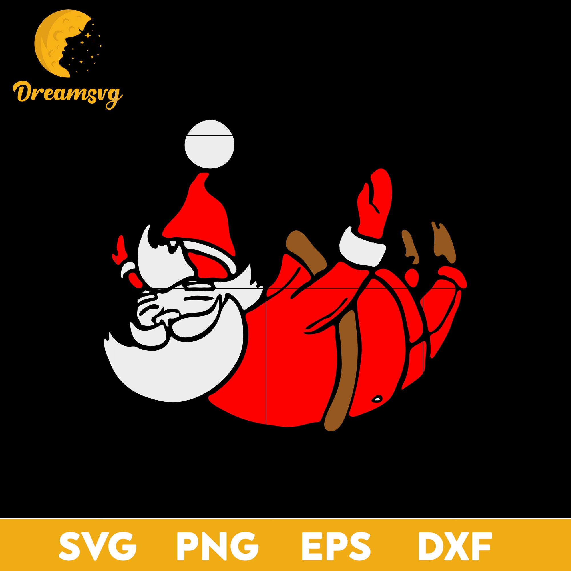 Santa Christmas Skydiving SVG, Christmas SVG, PNG DXF EPS Digital File ...
