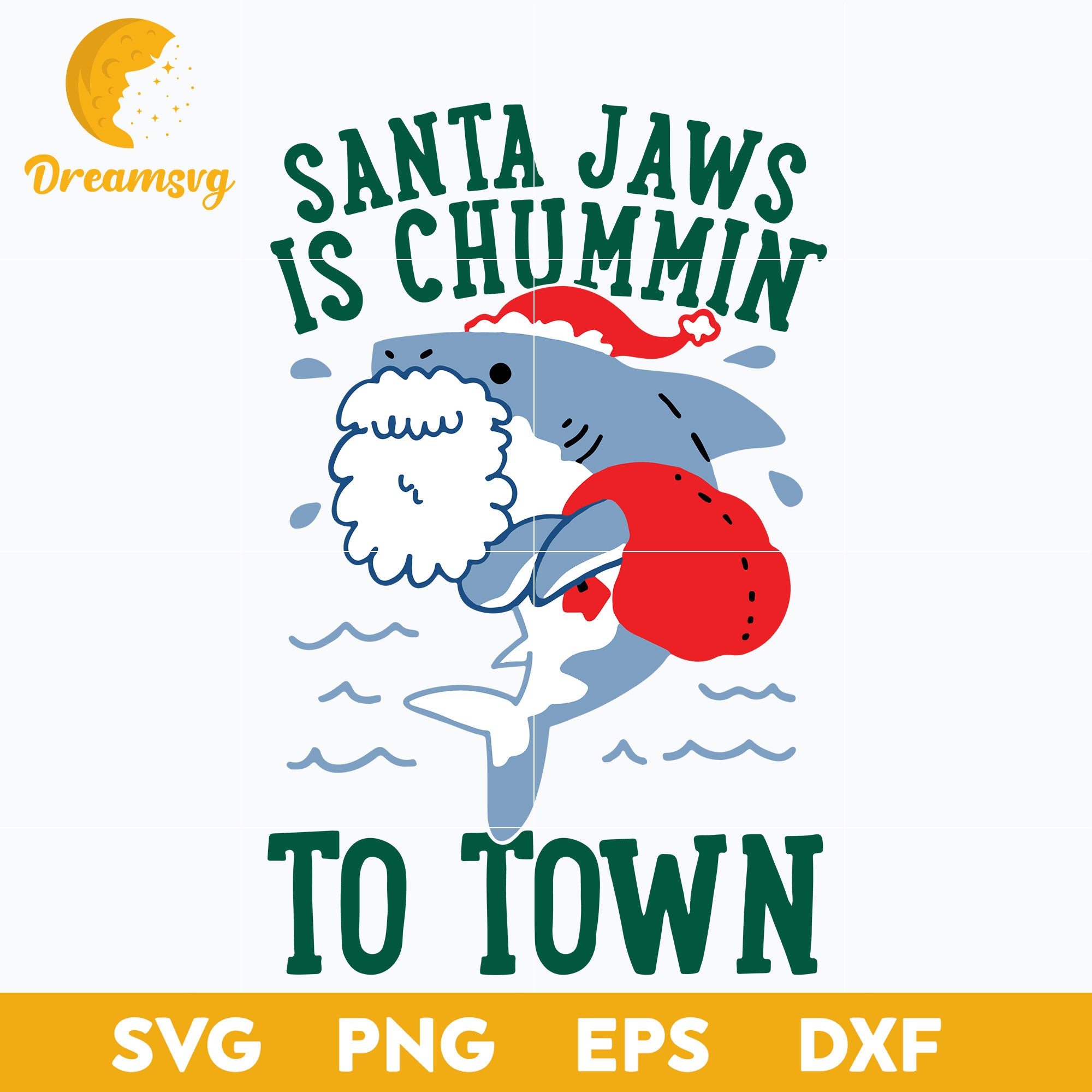 Santa Jaws Is Chummin To Town SVG, Christmas SVG, PNG DXF EPS Digital ...