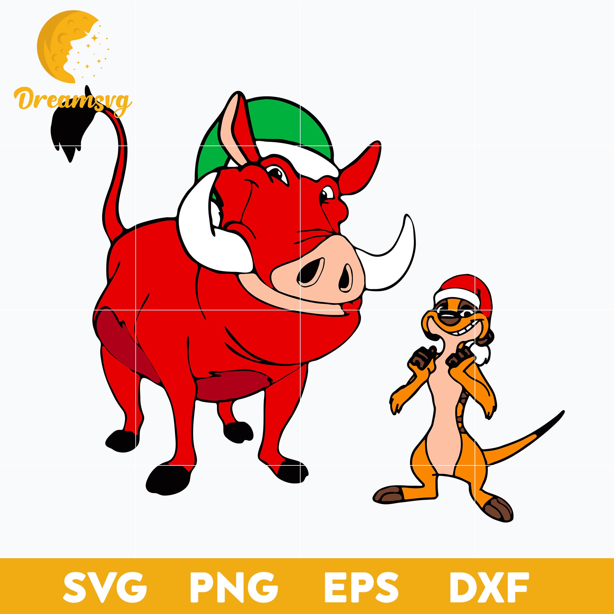 Timon And Pumba Christmas SVG, Christmas SVG, PNG DXF EPS Digital File ...