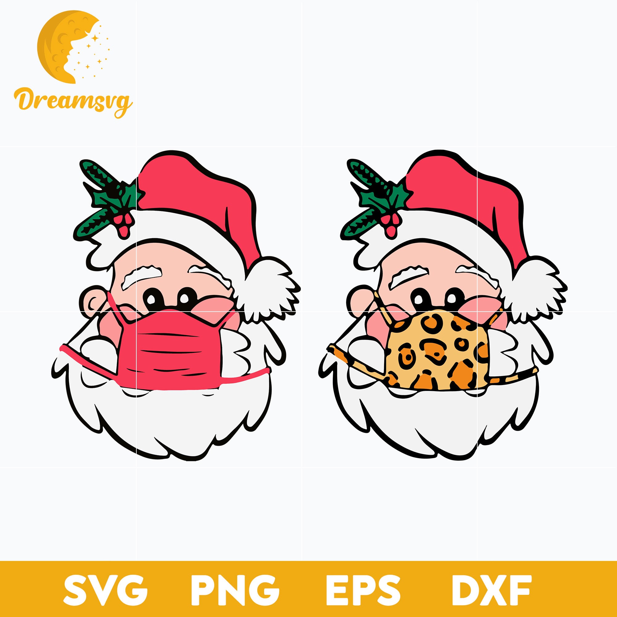 Two Santa Christmas SVG, Christmas SVG, PNG DXF EPS Digital File ...