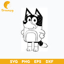 Bandit outline svg, Bluey Vector, Bluey Alphabeth, Bluey Cutfile, Blue
