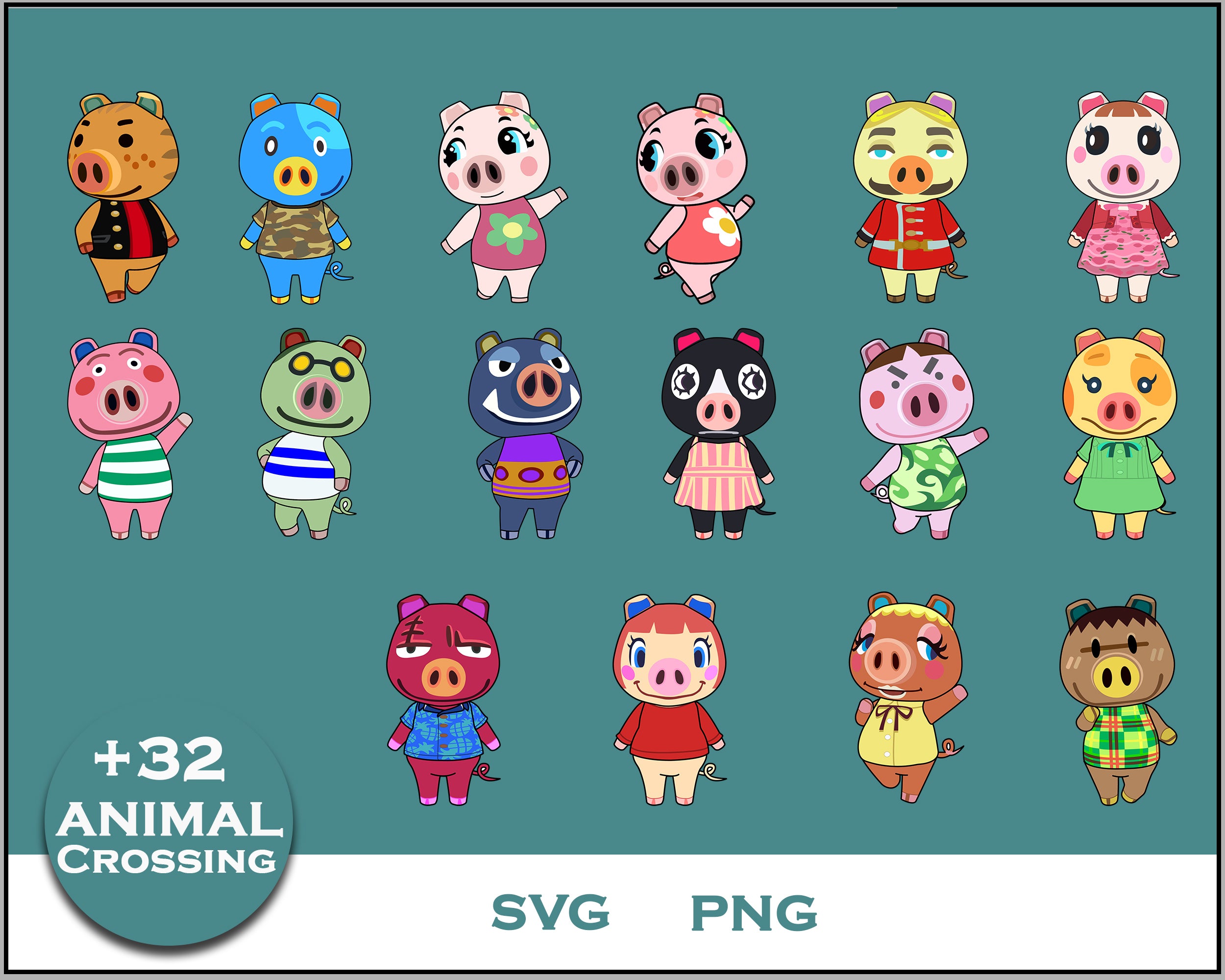 32+ Pigs Svg Bundle, Animal Crossing Svg Bundle, Animal Crossing Svg ...