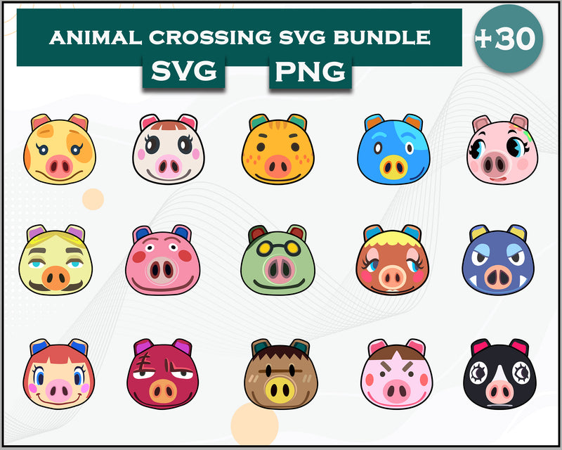 30+ Pigs Svg Bundle, Animal Crossing Svg Bundle, Animal Crossing Svg,