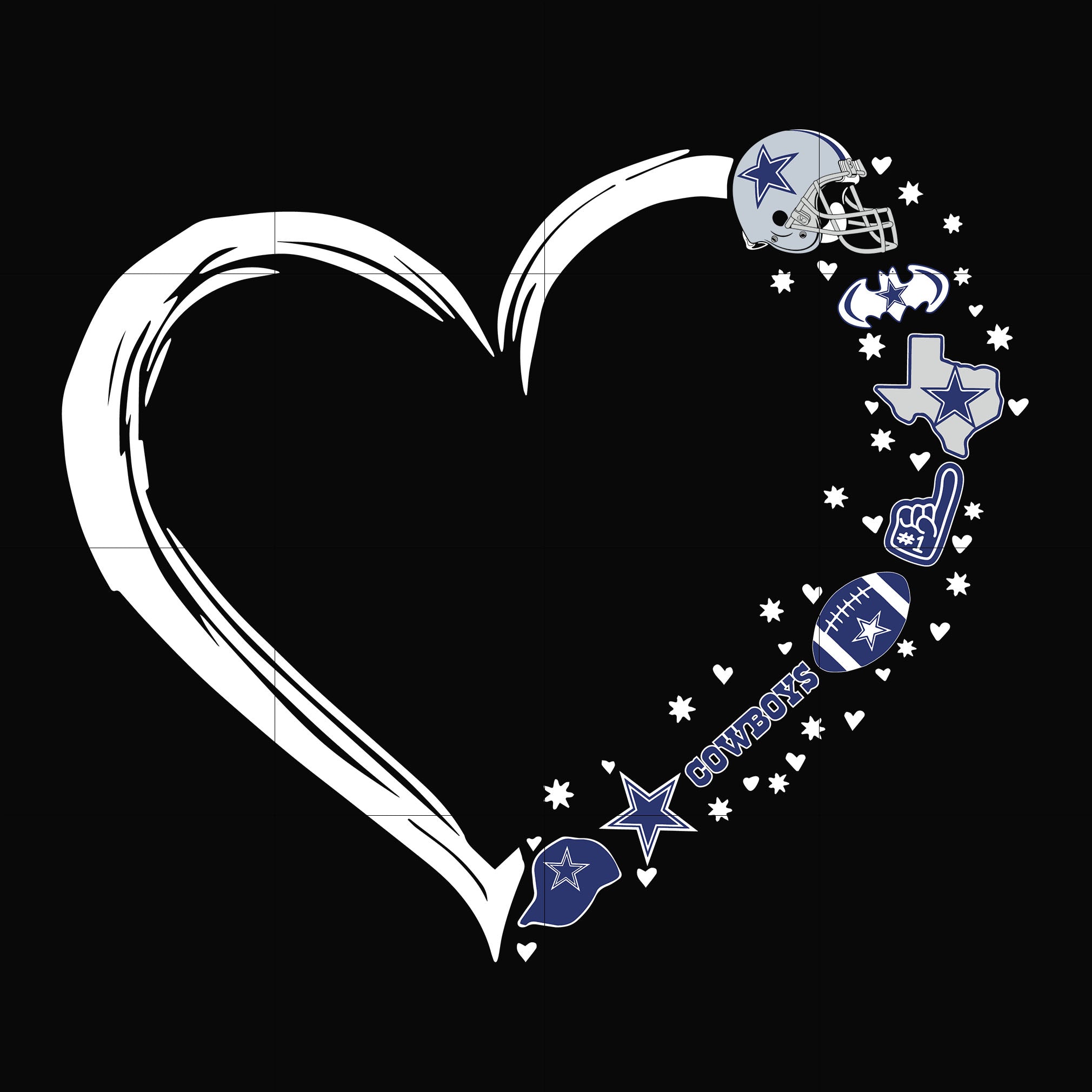 Dallas Cowboys heart svg, Dallas Cowboys svg, Cowboys svg, png, dxf, e ...
