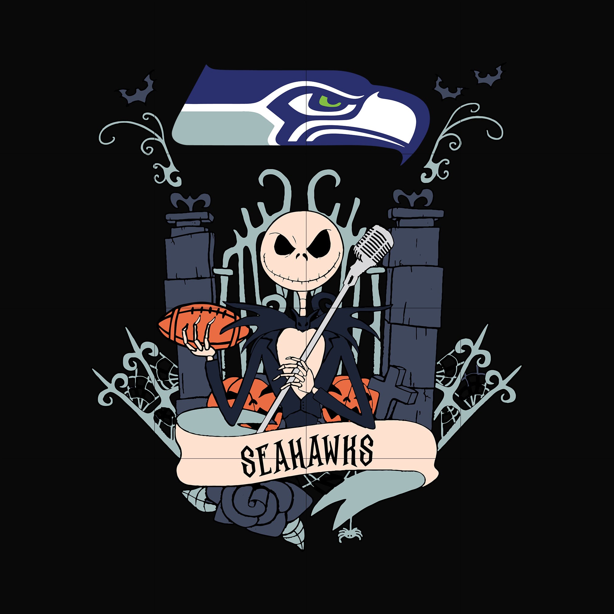 Seahawks Jack Halloween svg, png, dxf, eps digital file HLW0321 ...