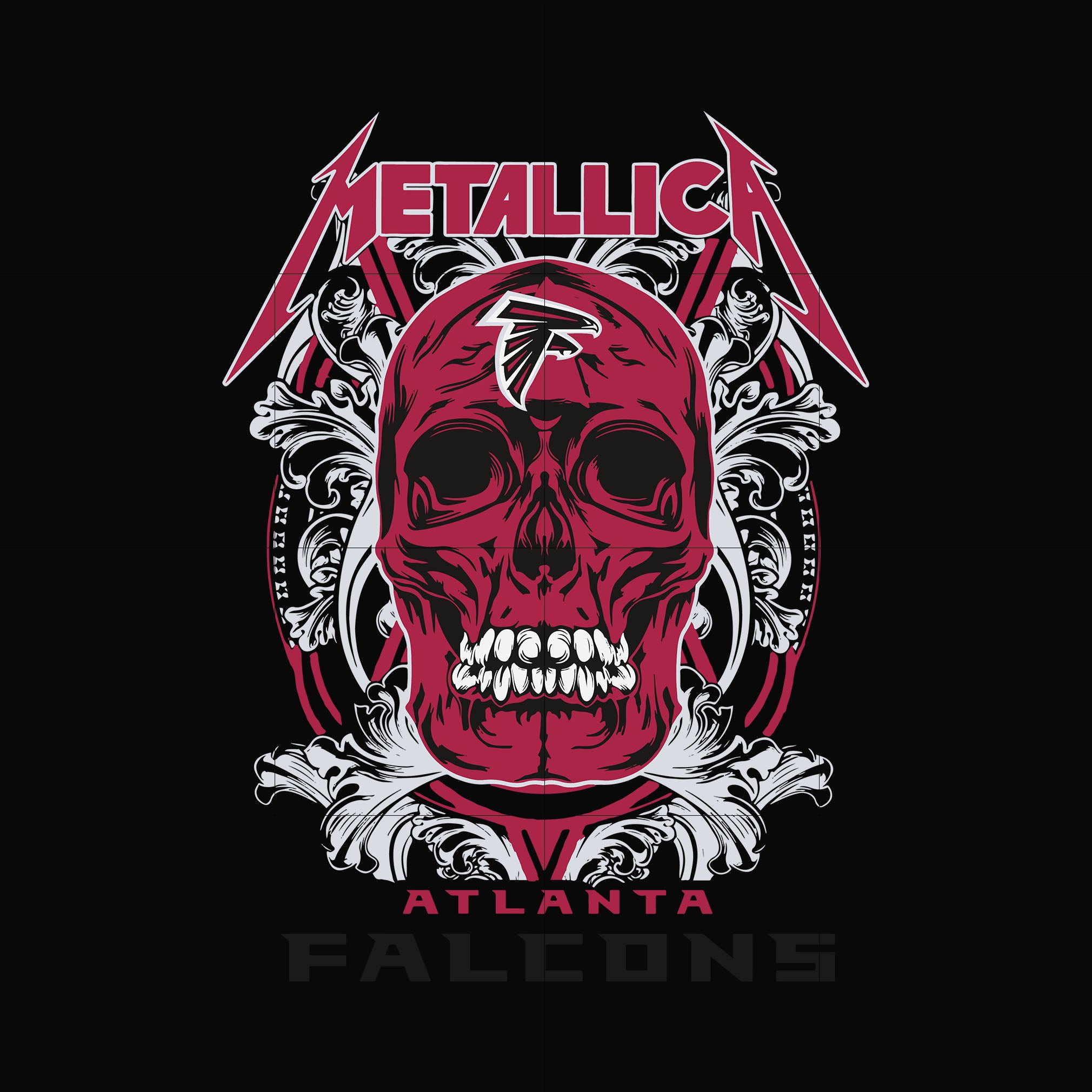 skull metallica Atlanta Falcons svg, png, dxf, eps digital file NNFL00 ...