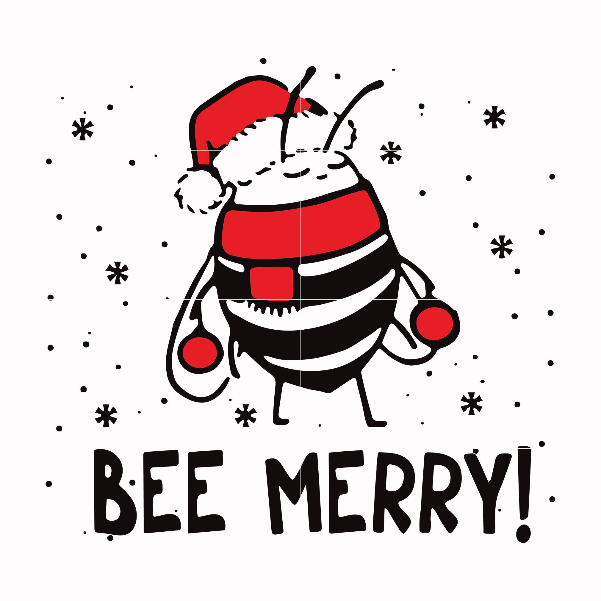 Bee merry svg, christmas svg, png, dxf, eps digital file NCRM0015 ...