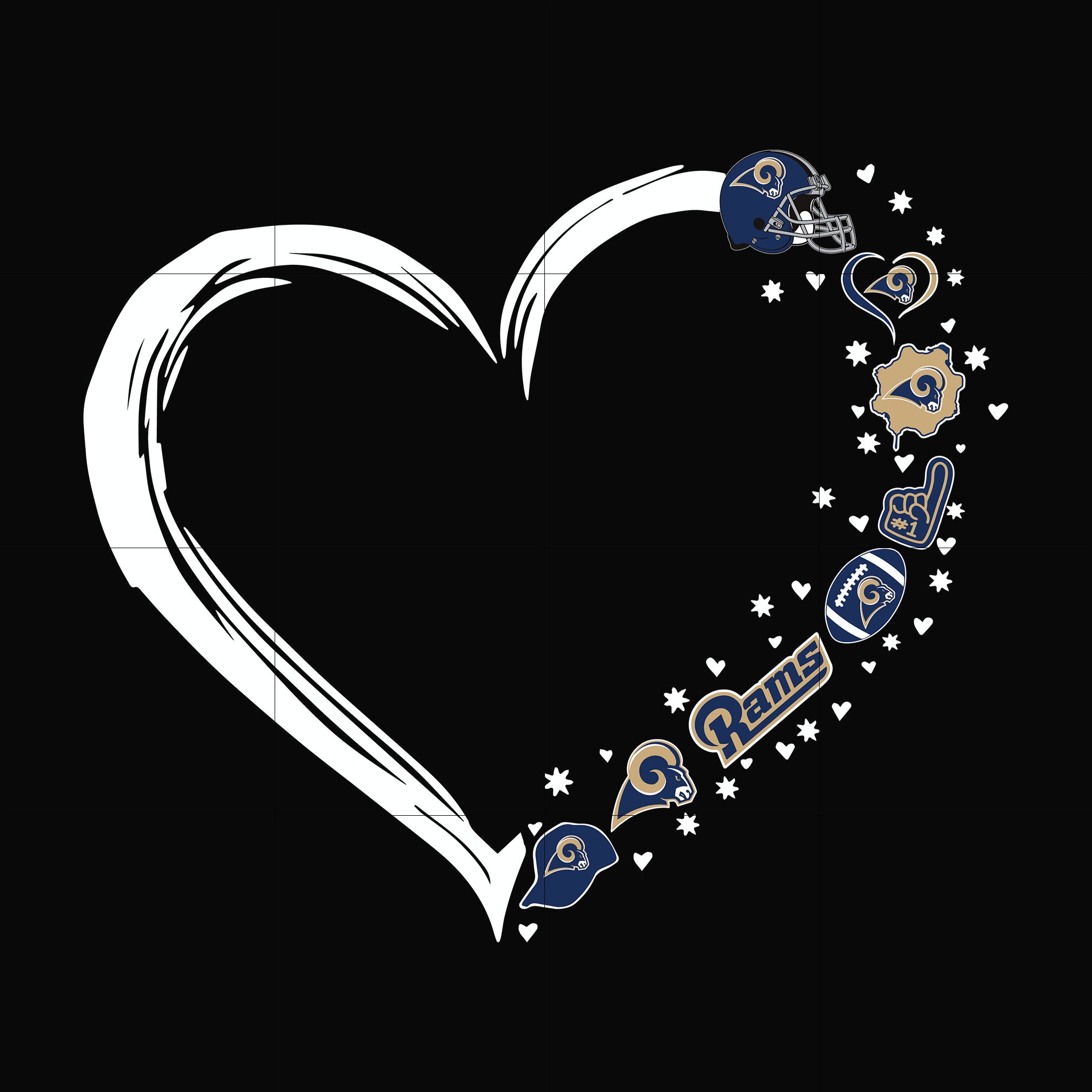 St. Louis Rams heart svg, Rams svg, png, dxf, eps digital file NNFL011 ...